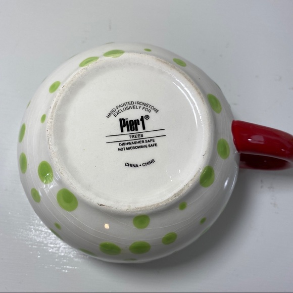 Pier 1 | Dining | Pier Tea For One Christmas Tree Polka Dot Set | Poshmark